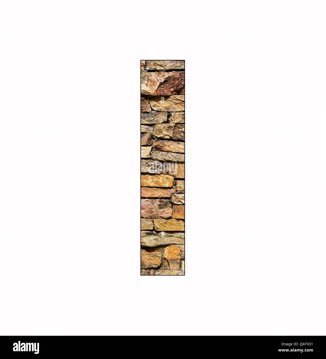 Letter I rustic stone - White Background Stock Photo - Alamy