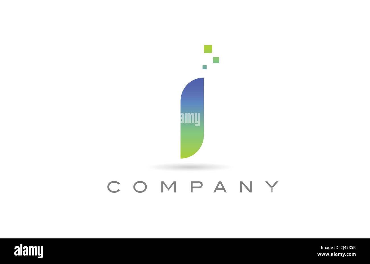 I green alphabet letter logo icon. Creative design template for company ...