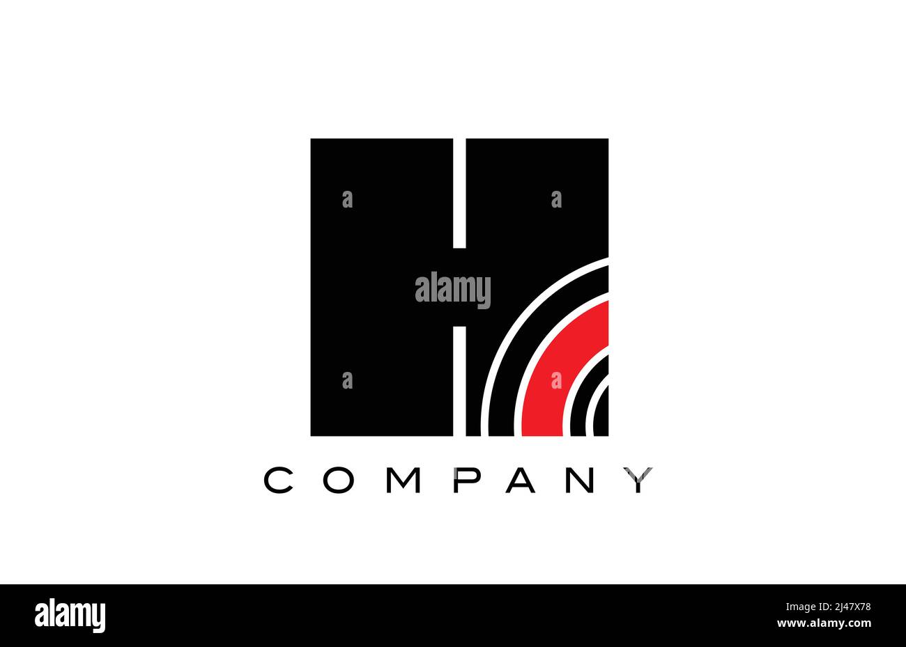 H black and red geometric alphabet letter logo icon design. Creative ...