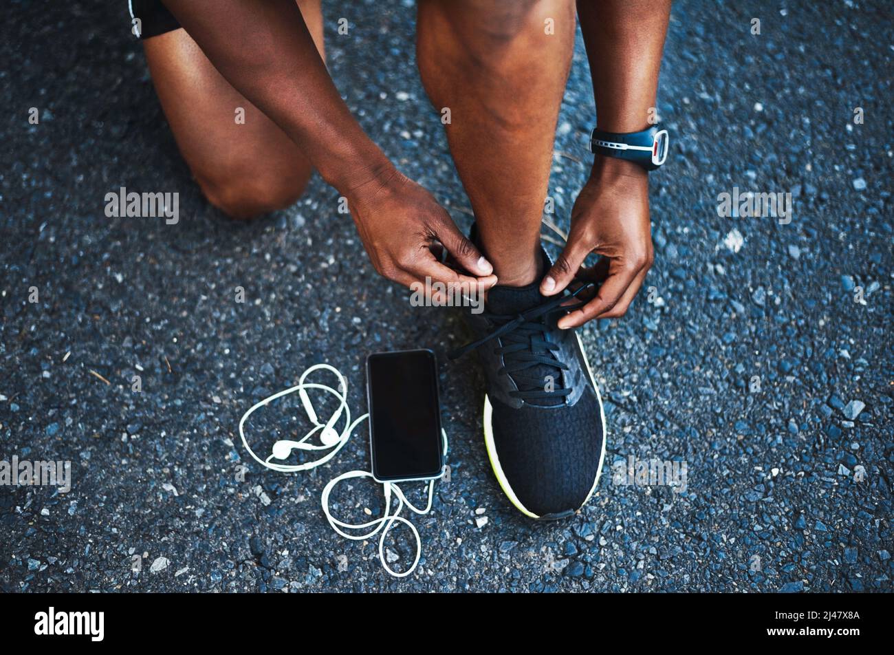 Ready to run like never before. Cropped shot of an unrecognizable man ...