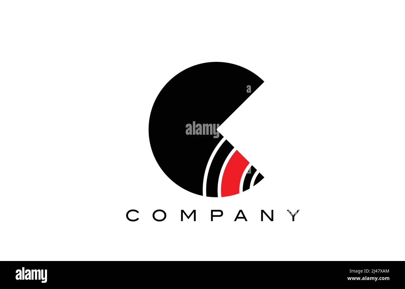 C black and red geometric alphabet letter logo icon design. Creative ...