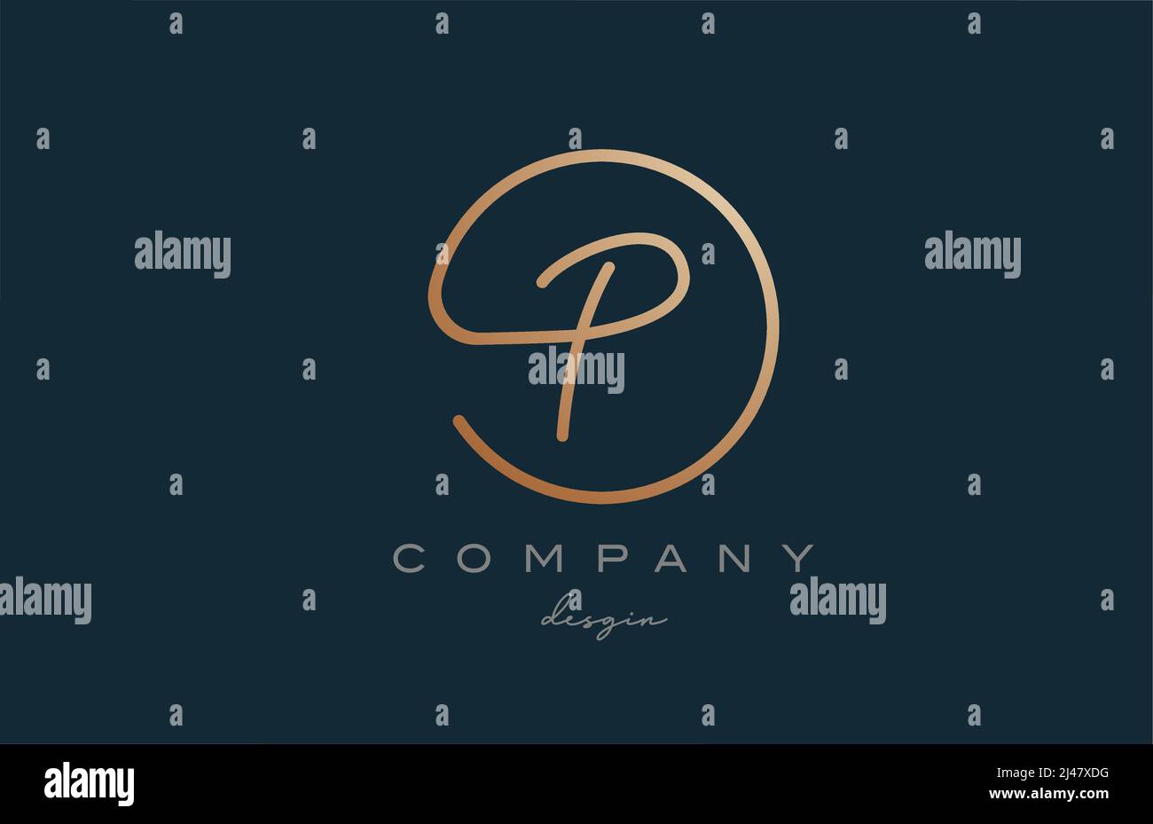 brown joined P alphabet letter logo icon design. Handwritten connected ...