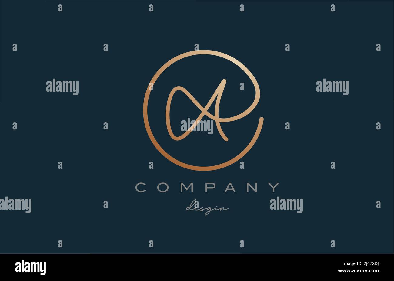 brown joined A alphabet letter logo icon design. Handwritten connected ...