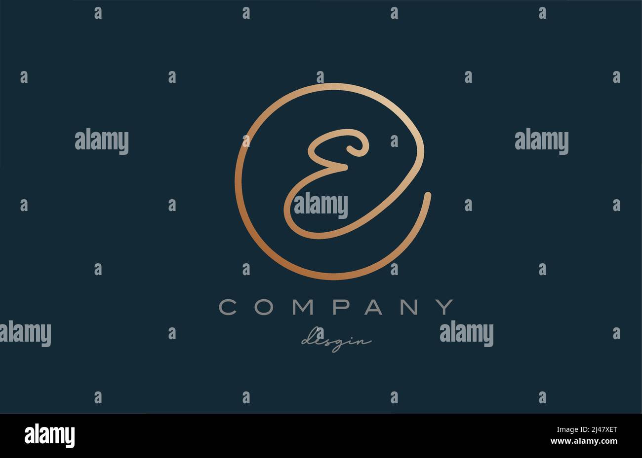 brown joined E alphabet letter logo icon design. Handwritten connected ...
