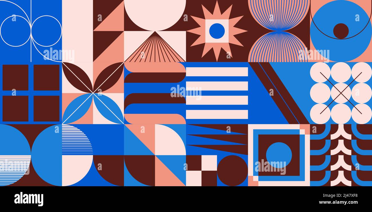 Neo-Geo vector pattern graphics artwork inspired by abstract modernist ...