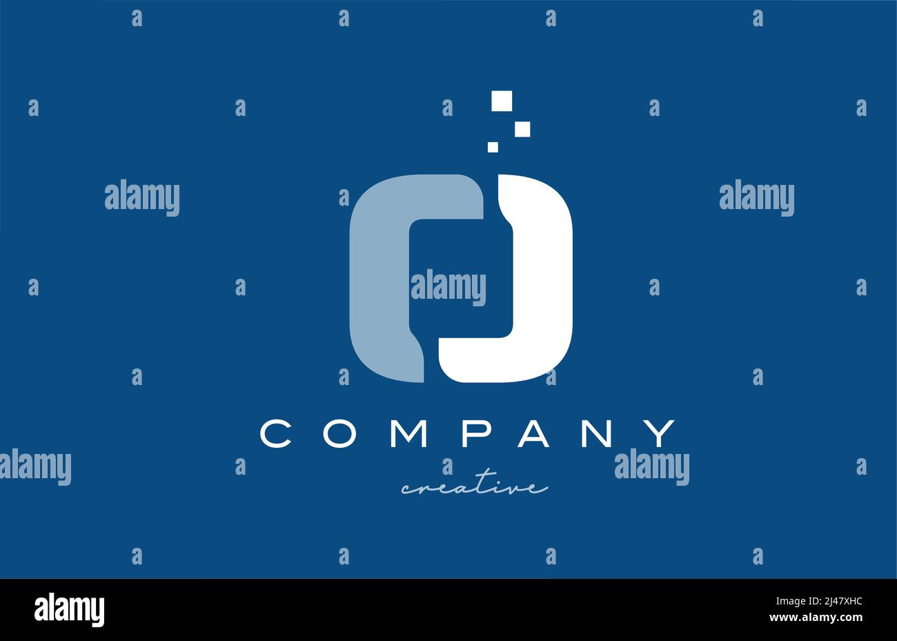 O alphabet letter logo icon design. Blue white creative template for ...