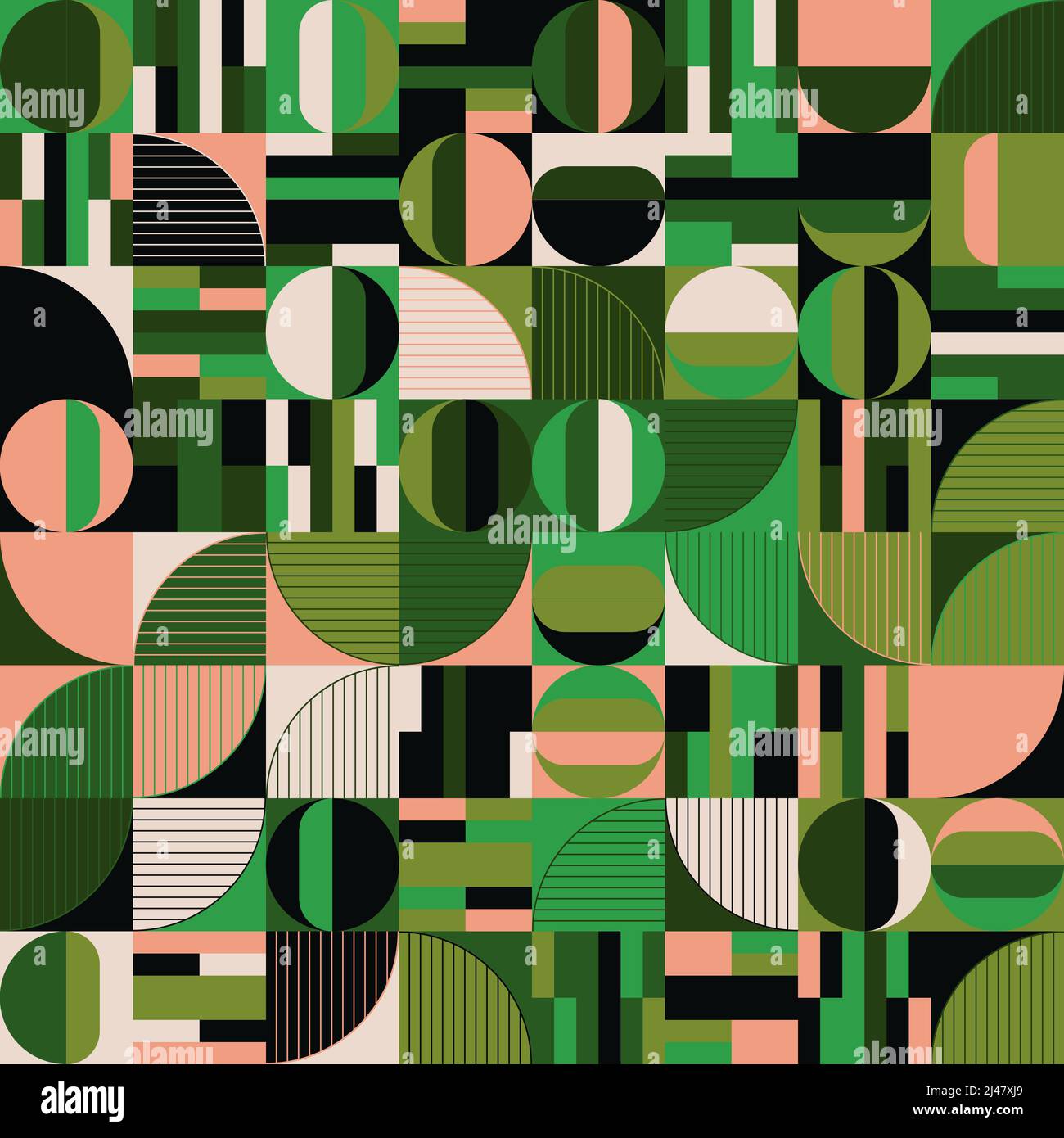 Modern Art pattern inspired by Bauhaus design made with abstract ...