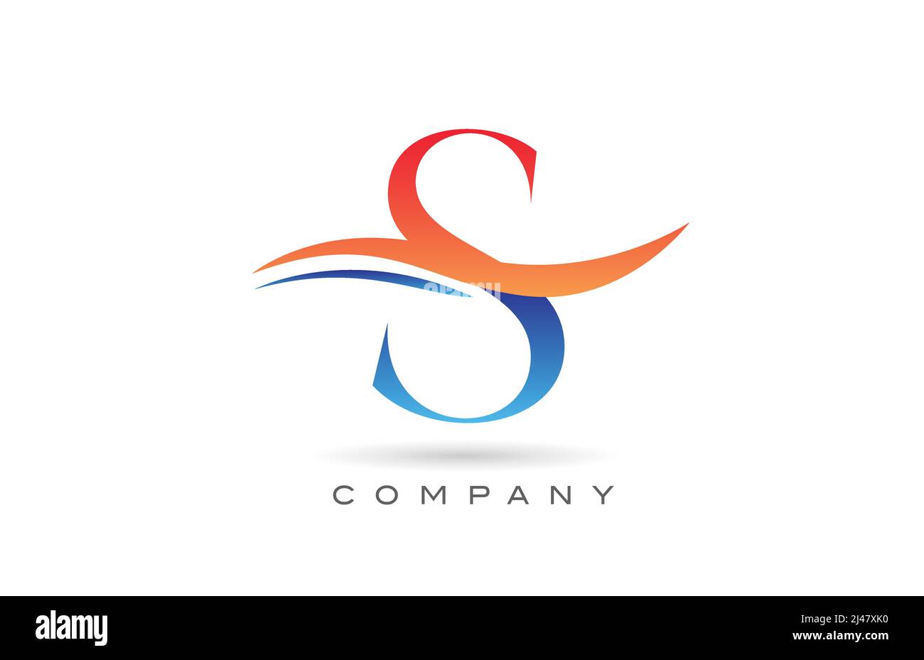 orange blue S alphabet letter logo design. Creative icon template for ...