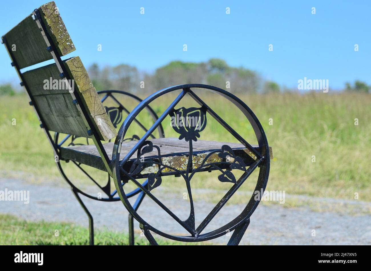 Nature Outdoor Bench Stock Photo - Alamy