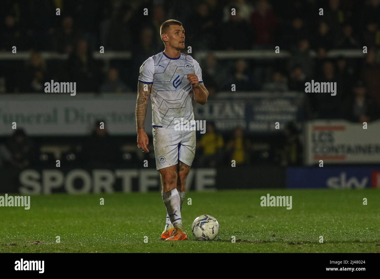 Max Power #8 of Wigan Athletic stands over a free kick Stock Photo - Alamy