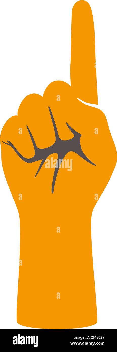 Hand gesticulate symbol, hand showing the number one, vector ...