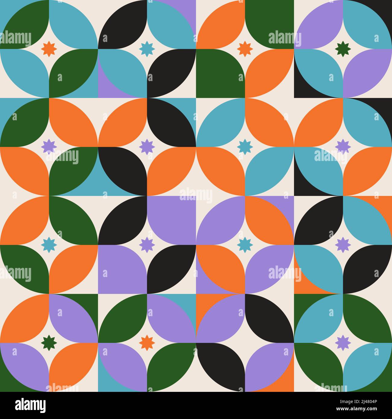 Scandi Art collage graphics pattern made with vector abstract forms and ...