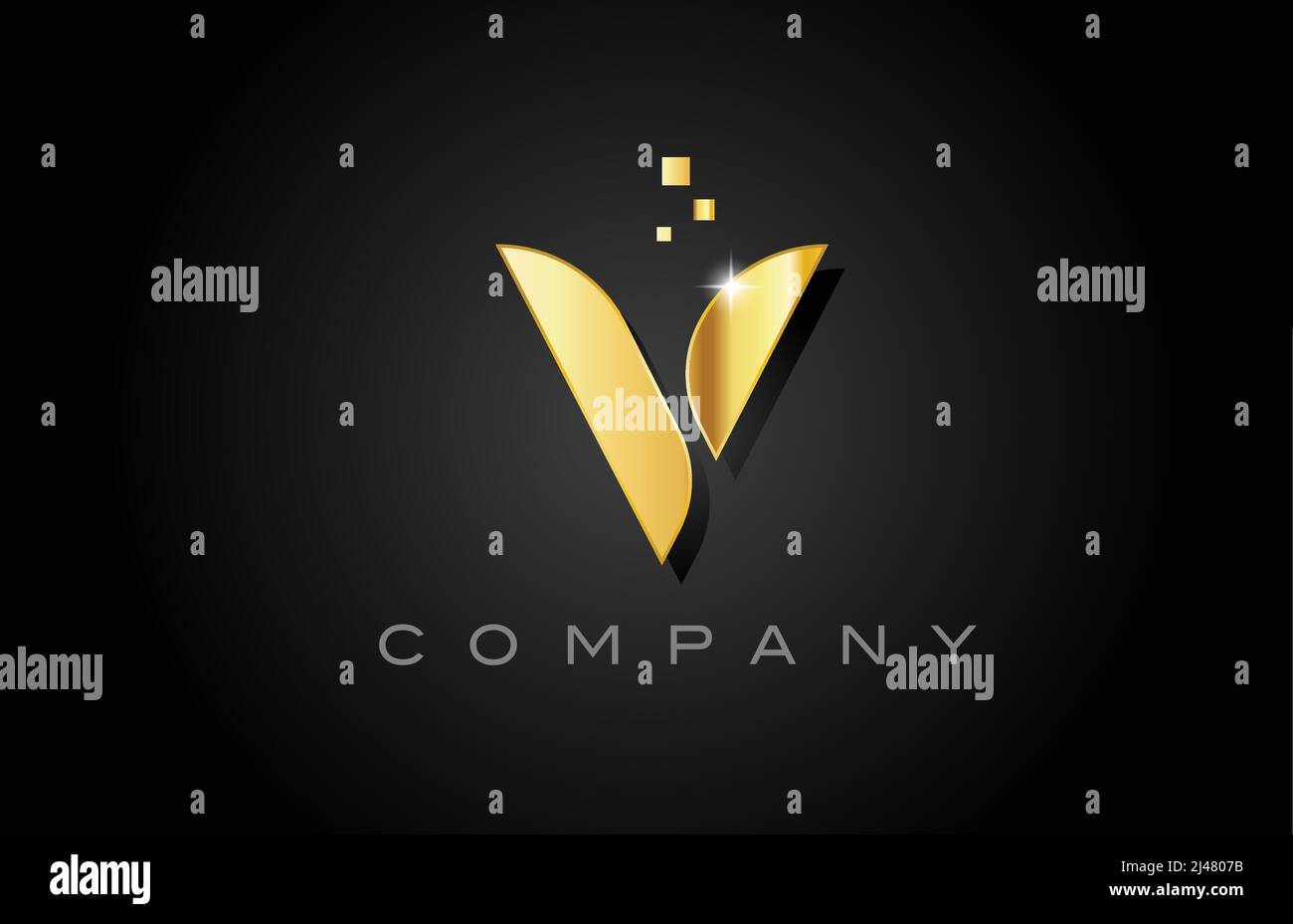 metal gold V alphabet letter logo icon design. Creative template for ...