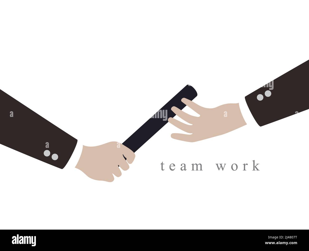 Two businessman passing a relay baton, teamwork concept, vector ...