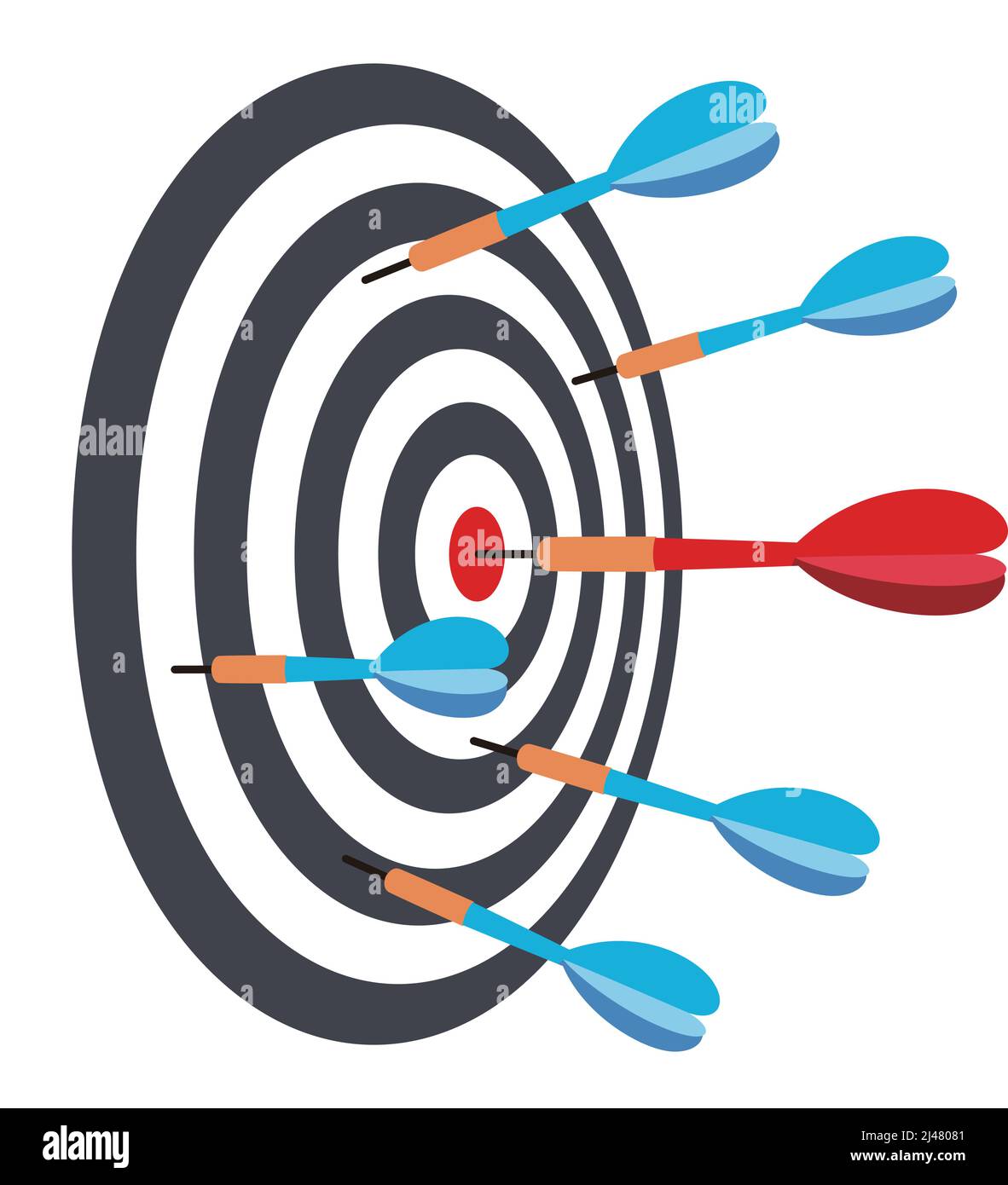 Dart hit to the red point, Success Business Concept. vector ...