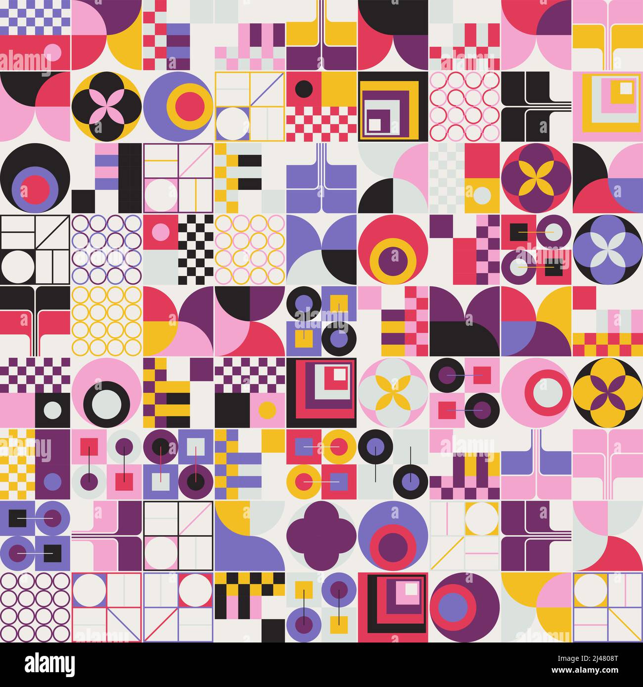 Scandi Art collage graphics pattern made with vector abstract forms and ...