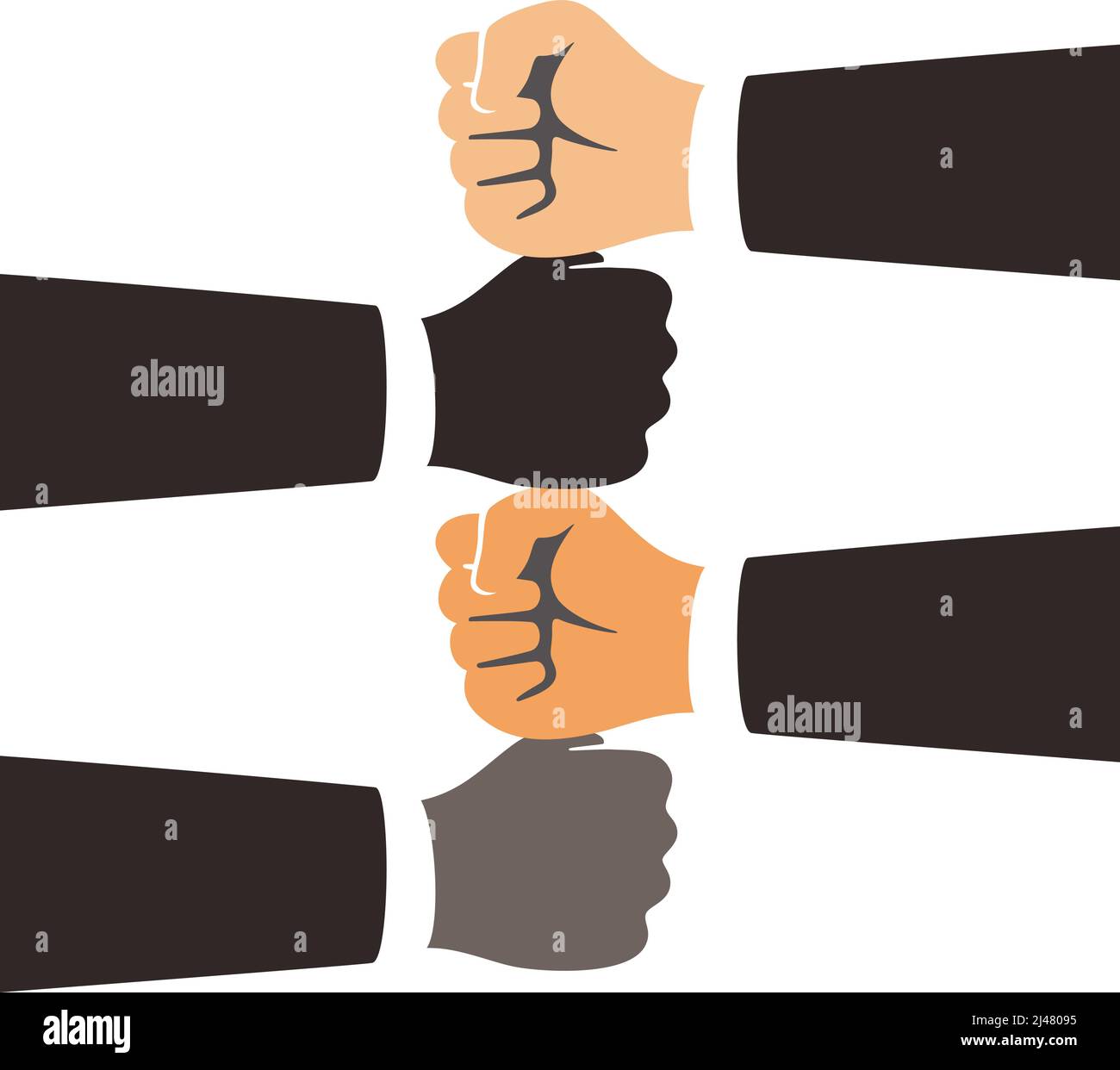 Businessman making a stack, teamwork, vector illustration Stock Vector ...