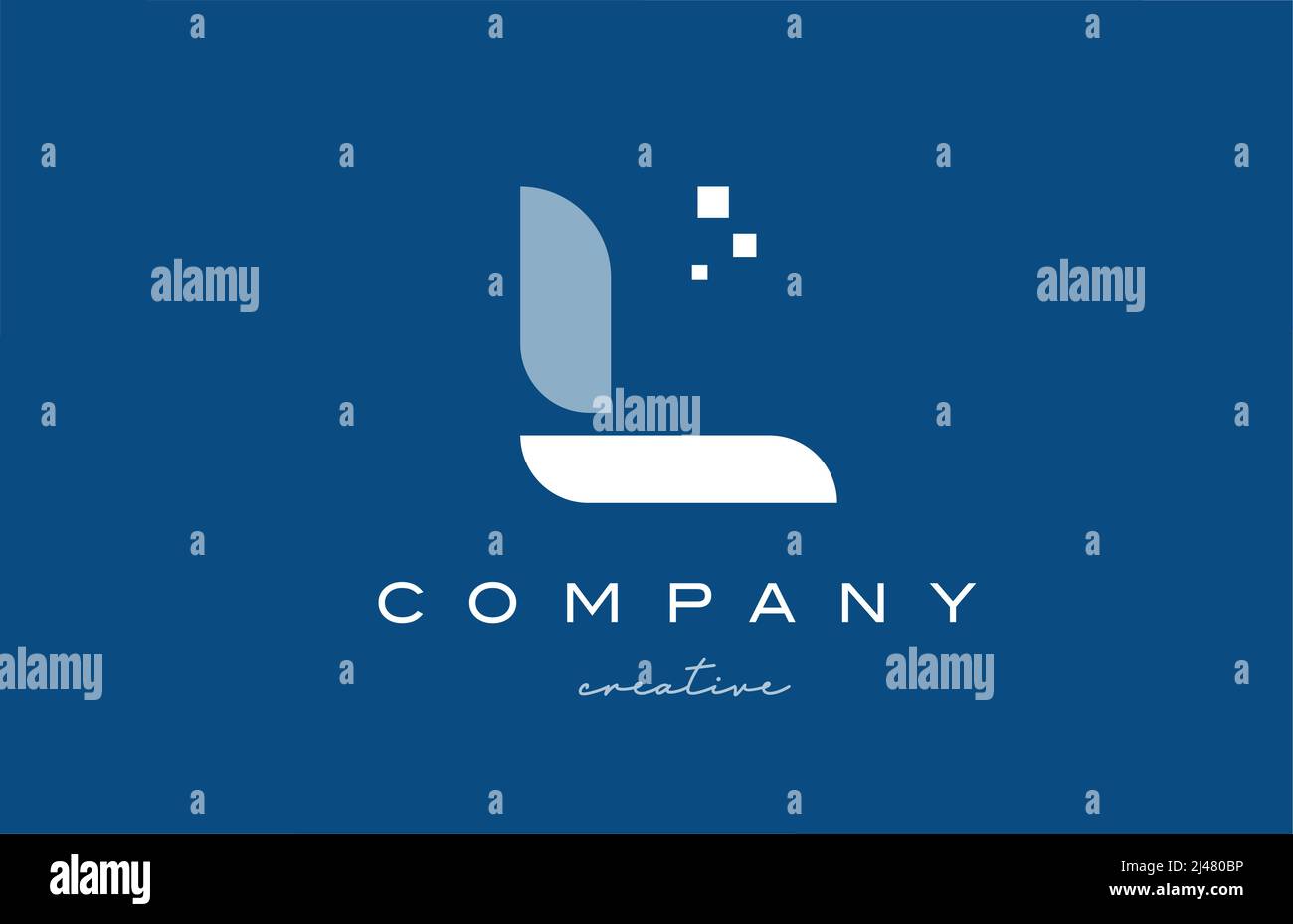 L alphabet letter logo icon design. Blue white creative template for ...