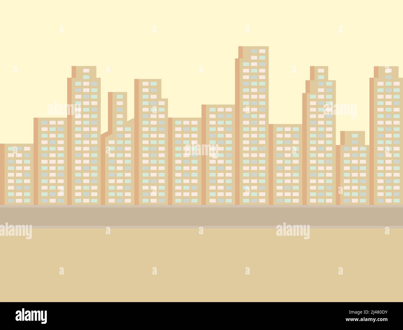 City landscape with skyscrapers. Big city panorama. High-rise buildings ...