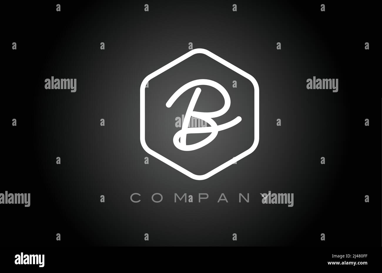 hexagon black and white B alphabet letter logo icon design. Creative ...