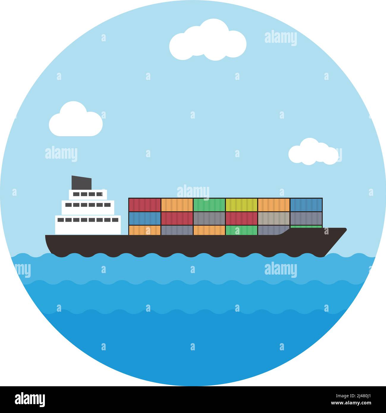 Large cargo boat on Stock Vector Images - Alamy