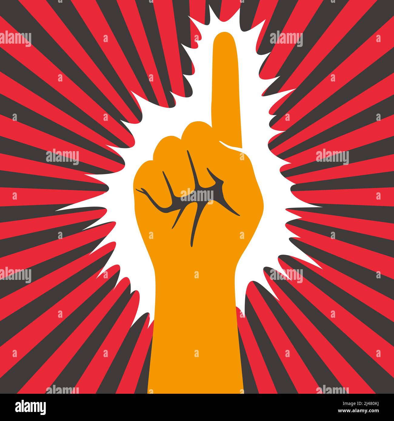 Hand gesticulate symbol, hand showing the number one, vector ...