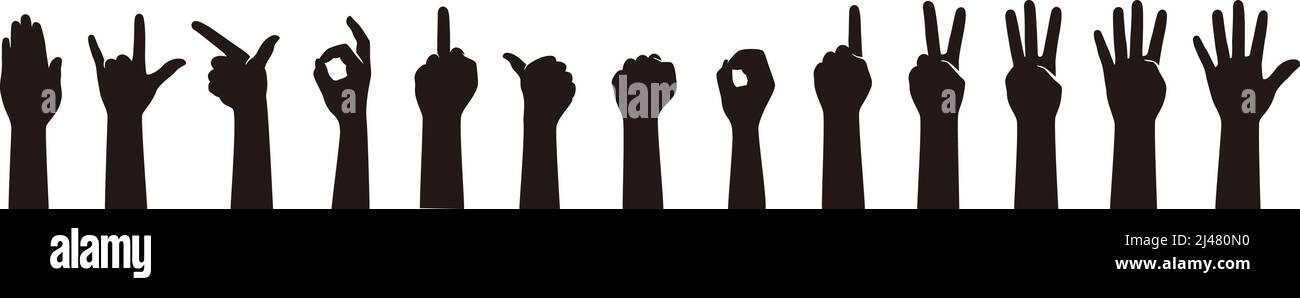 Hand gesticulate symbol set, vector illustration Stock Vector Image ...