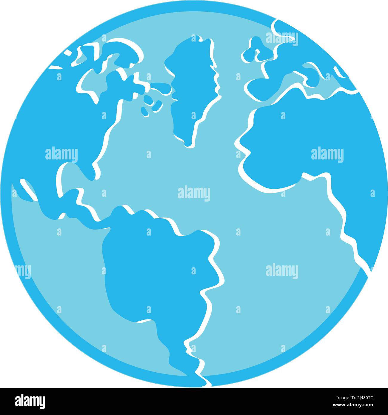 Spherical surface of Earth semi flat color vector object Stock Vector ...