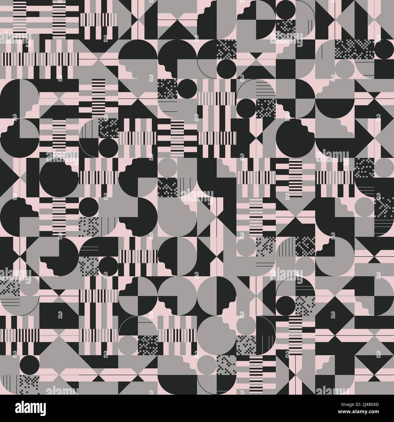 Brutalist Art inspired vector pattern artwork made with abstract ...