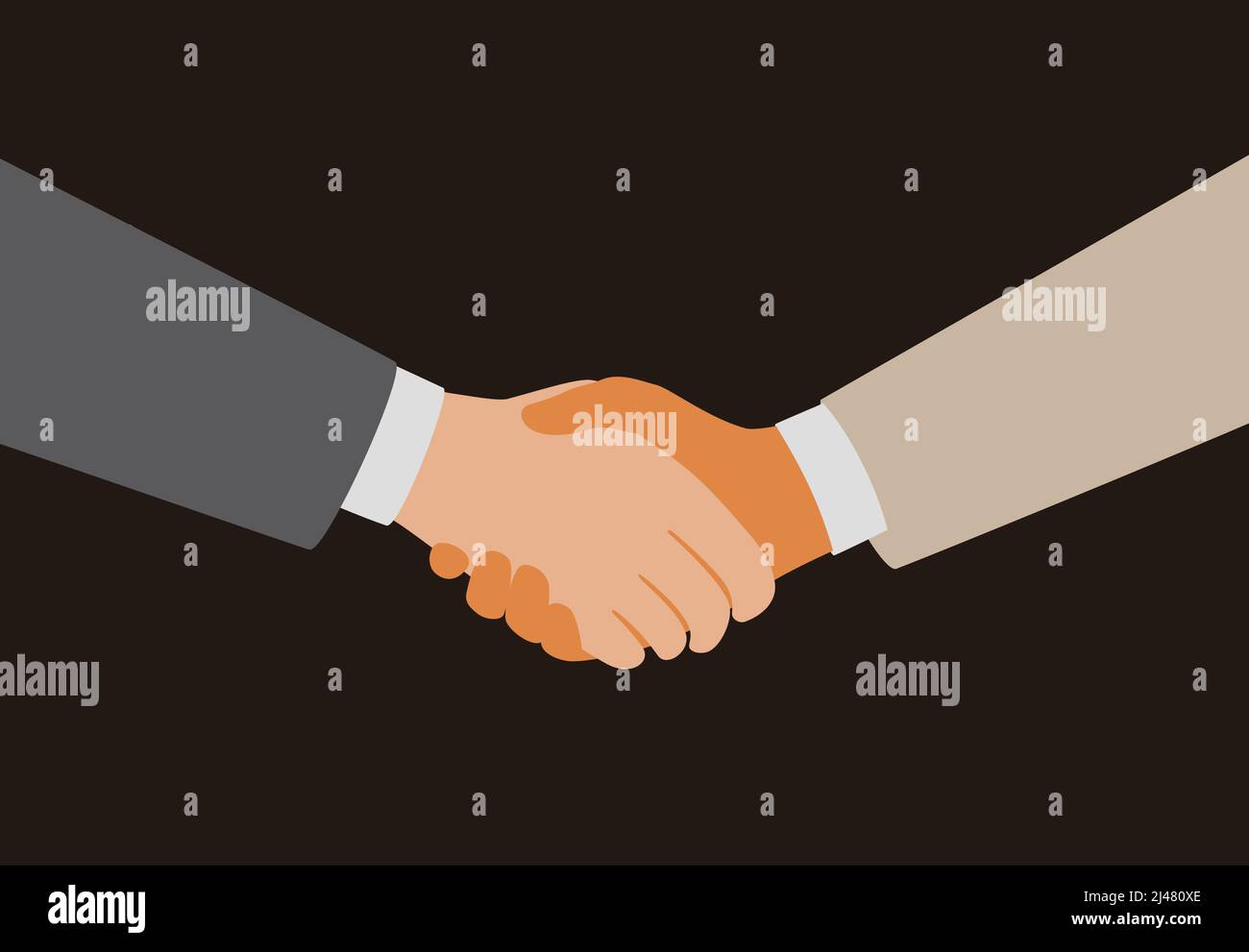 Businessmen shaking hands, white background, vector illustration Stock ...
