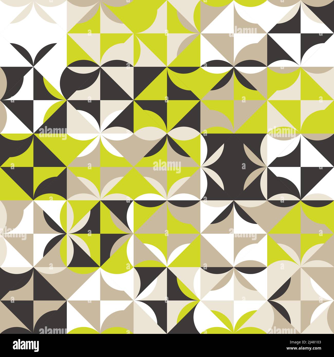 Modern mosaic pattern art made with abstract geometric shapes and ...