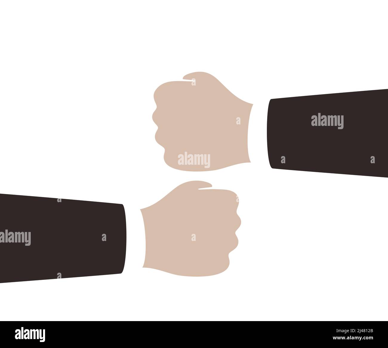 Businessman touching fist, teamwork concept, vector illustration Stock ...