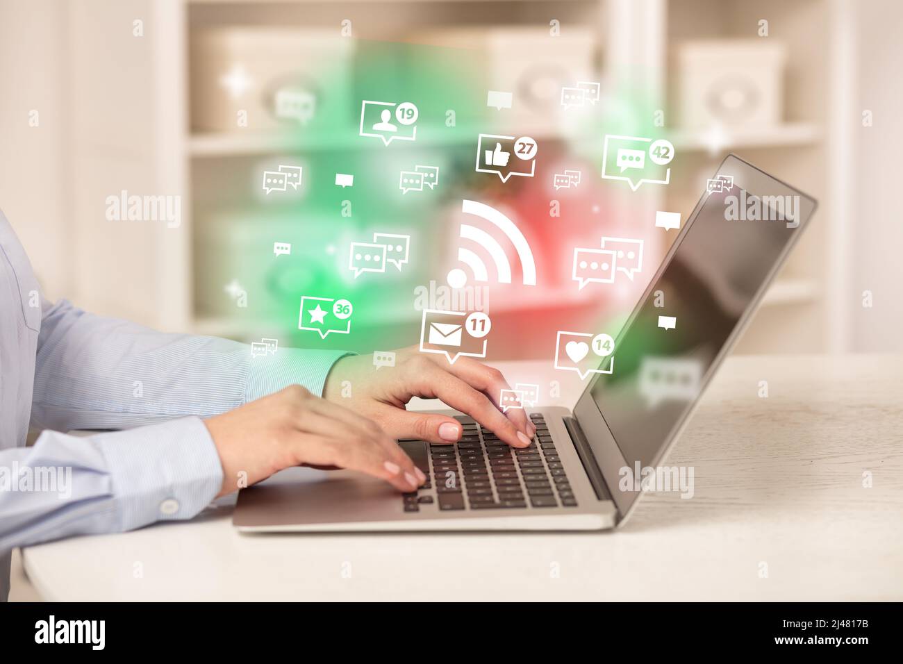 Young person surfing on social media network Stock Photo - Alamy