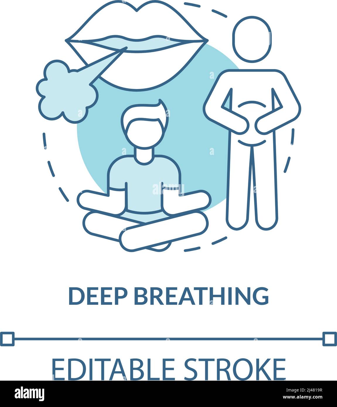 Deep breathing turquoise concept icon Stock Vector Image & Art - Alamy