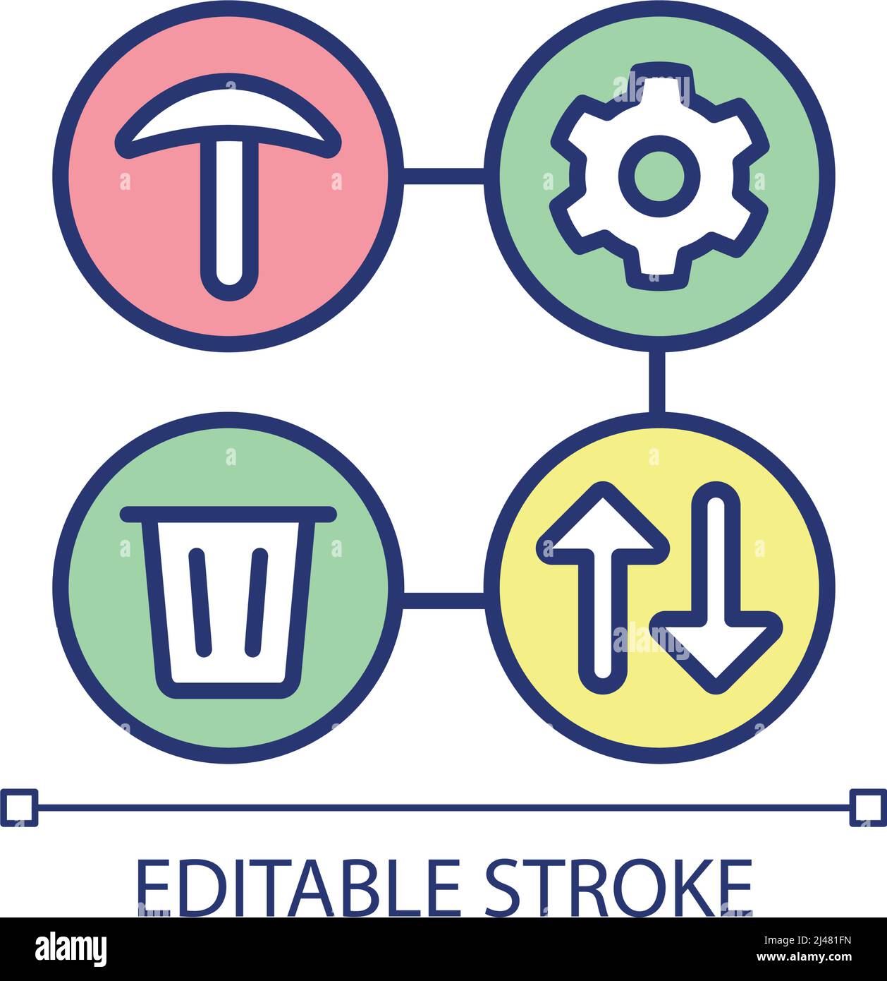 Integrated chain management RGB color icon Stock Vector Image & Art - Alamy