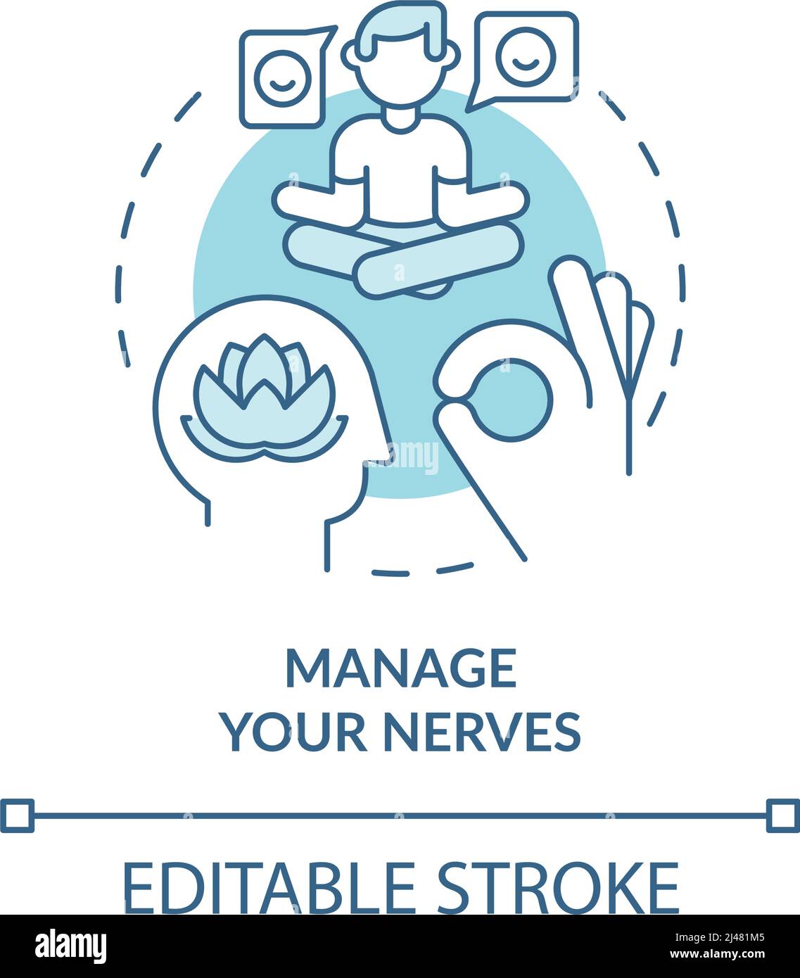 Manage your nerves turquoise concept icon Stock Vector Image & Art - Alamy