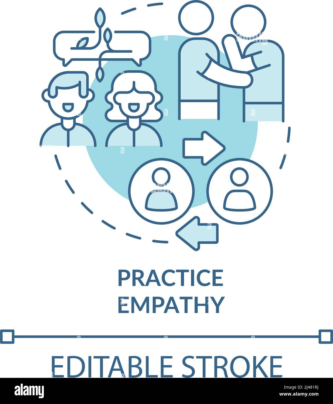 Practice empathy turquoise concept icon Stock Vector Image & Art - Alamy