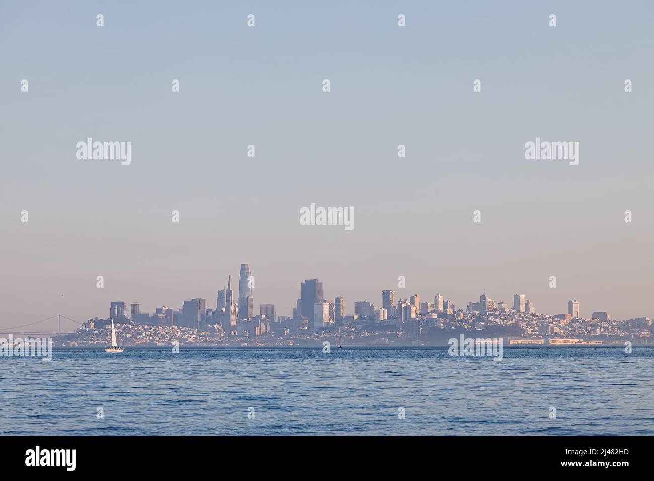 San Francisco city line, view from the Treasure island Stock Photo - Alamy
