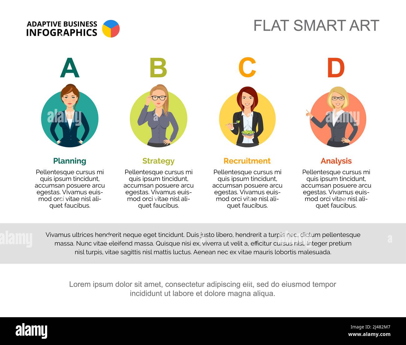 Company departments slide template. Chart, design. Creative concept for ...