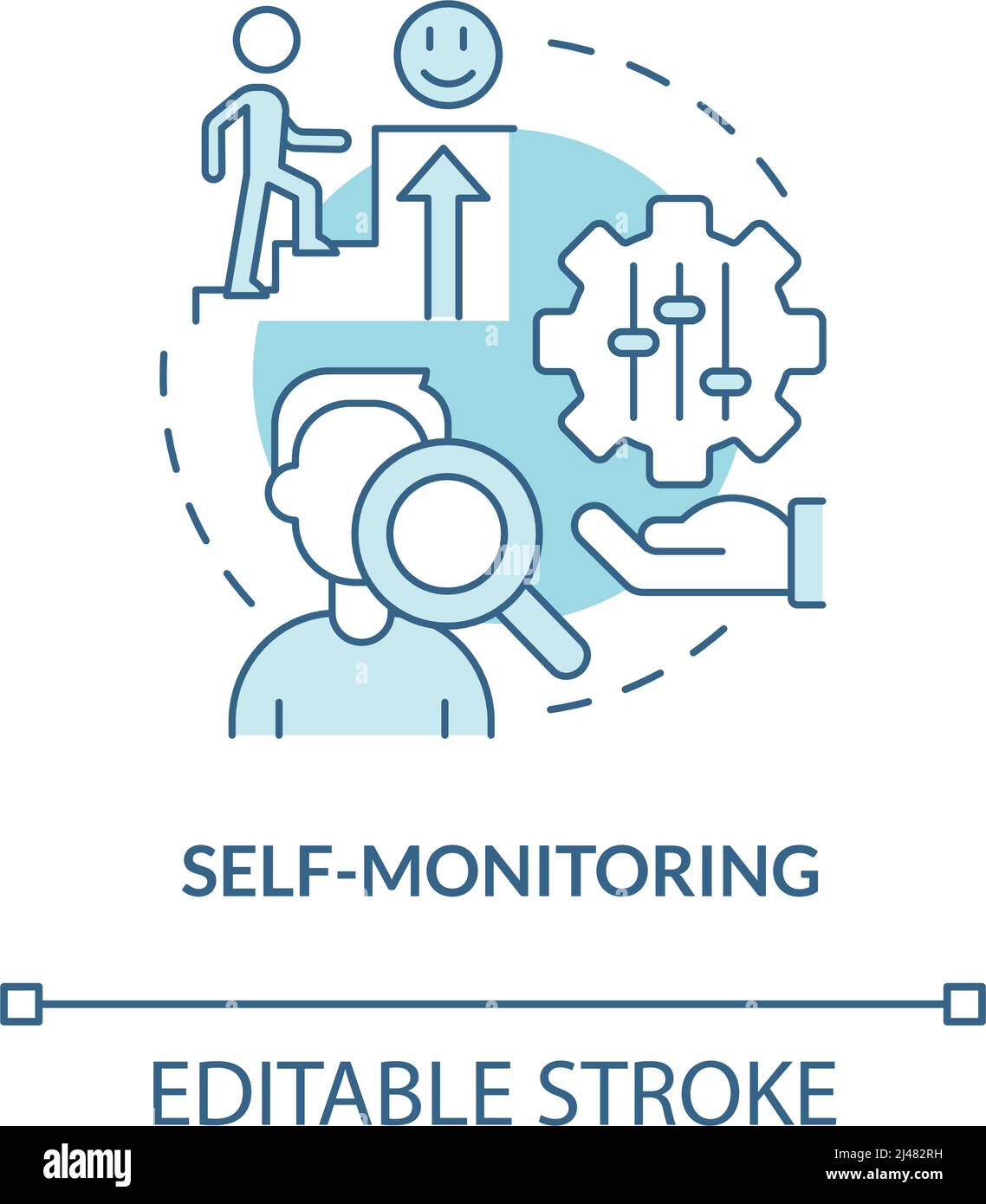 Self monitoring turquoise concept icon Stock Vector Image & Art - Alamy