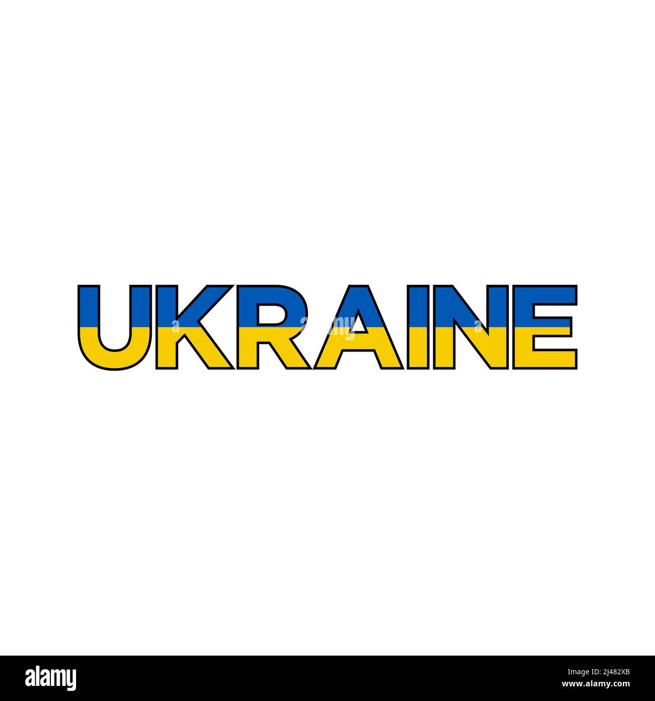 ukraine text flag design vector on white background Stock Vector Image ...