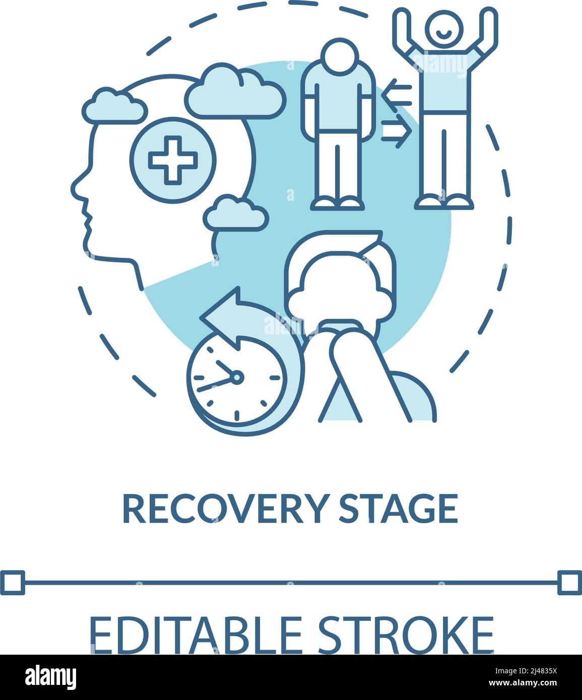 Recovery stage turquoise concept icon Stock Vector Image & Art - Alamy