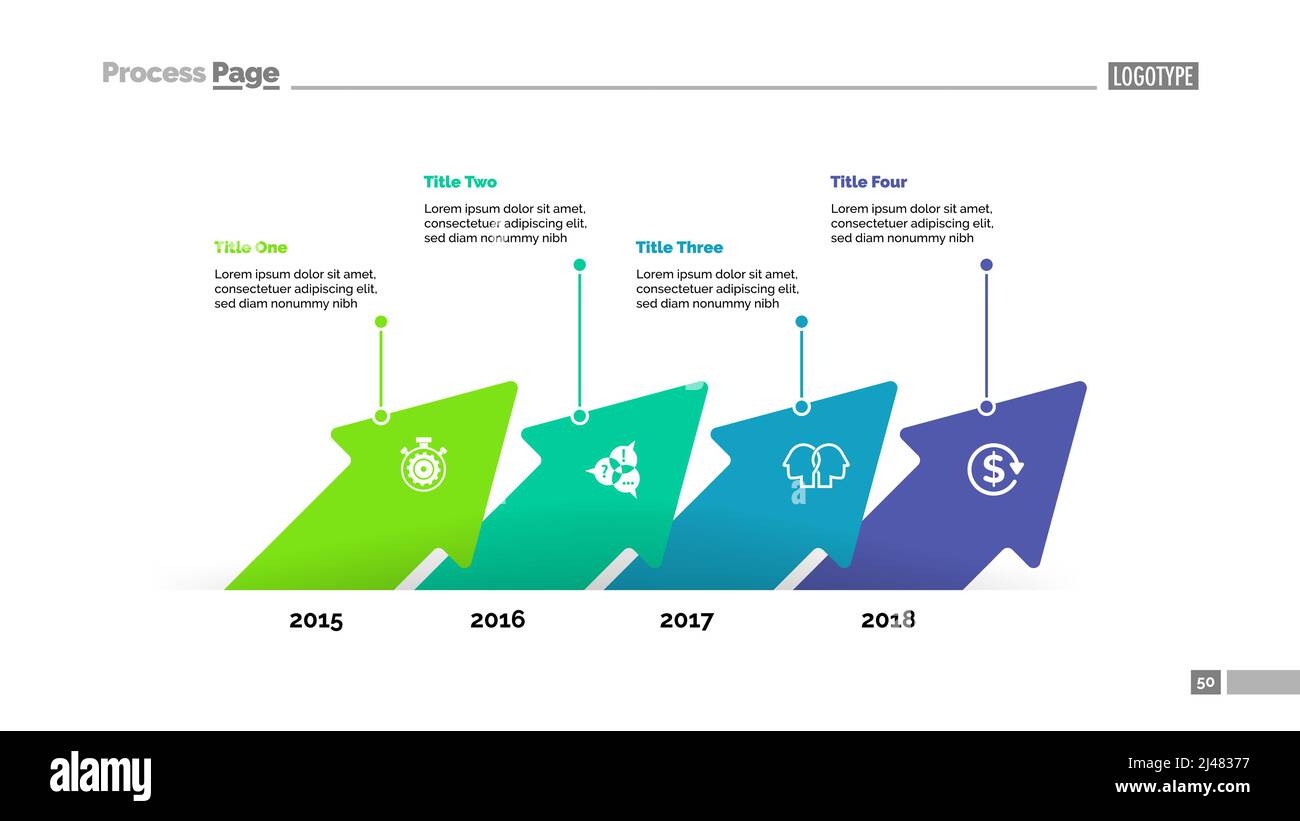 Four arrows timeline process chart template. Business data. Abstract ...