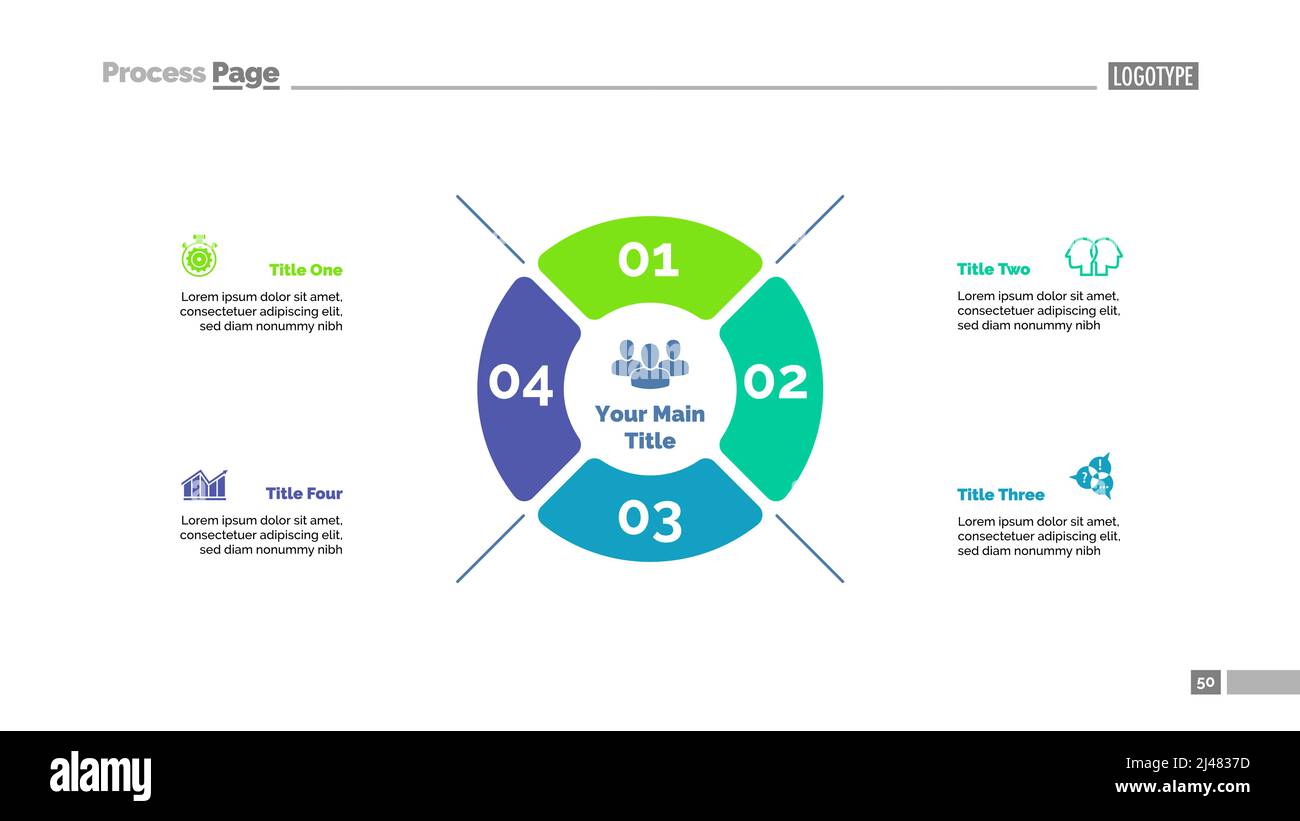 Four options strategy process chart template. Business data. Elements ...