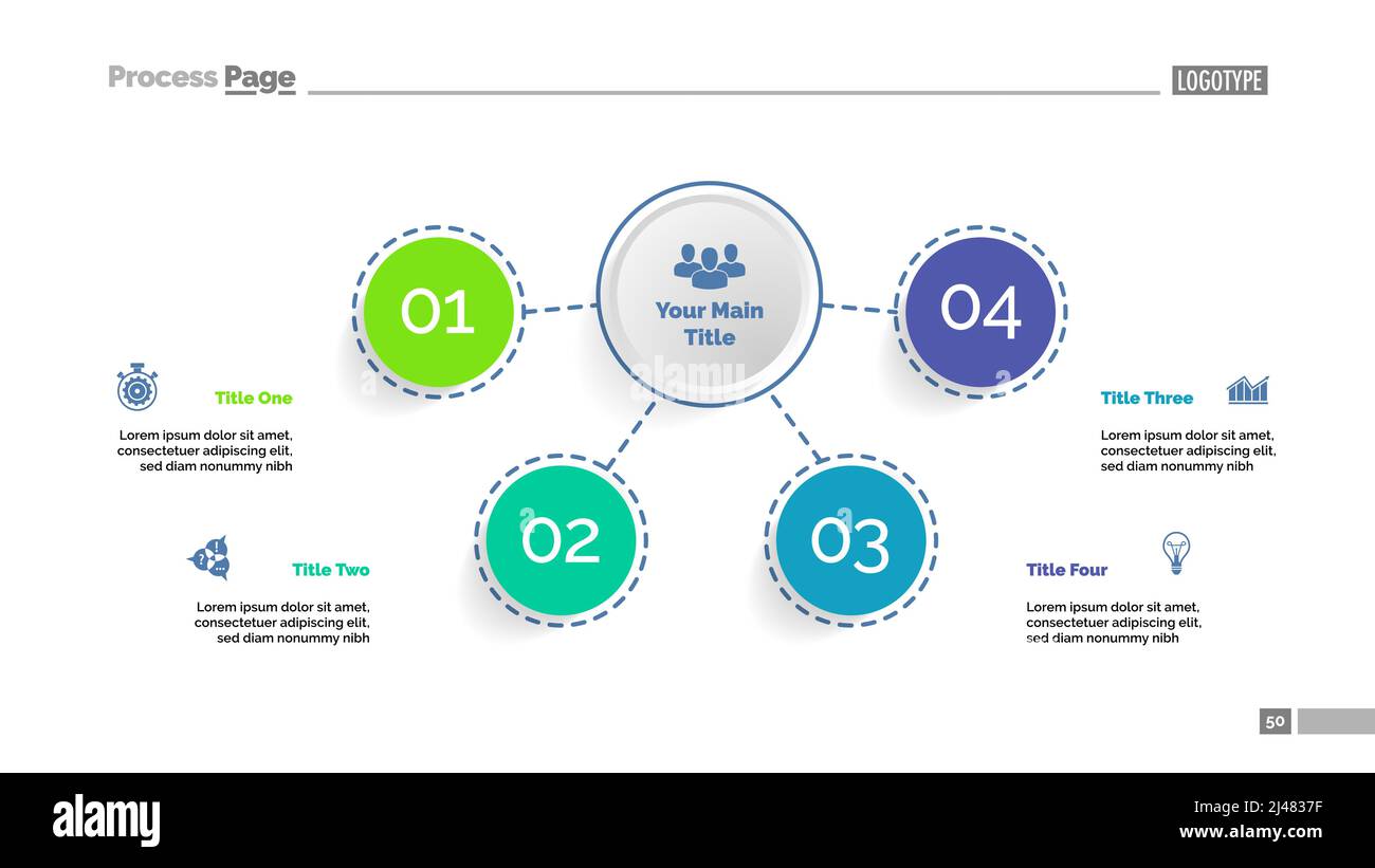 Four elements flowchart template. Business data. Elements of diagram, graphic. Solution, review ...