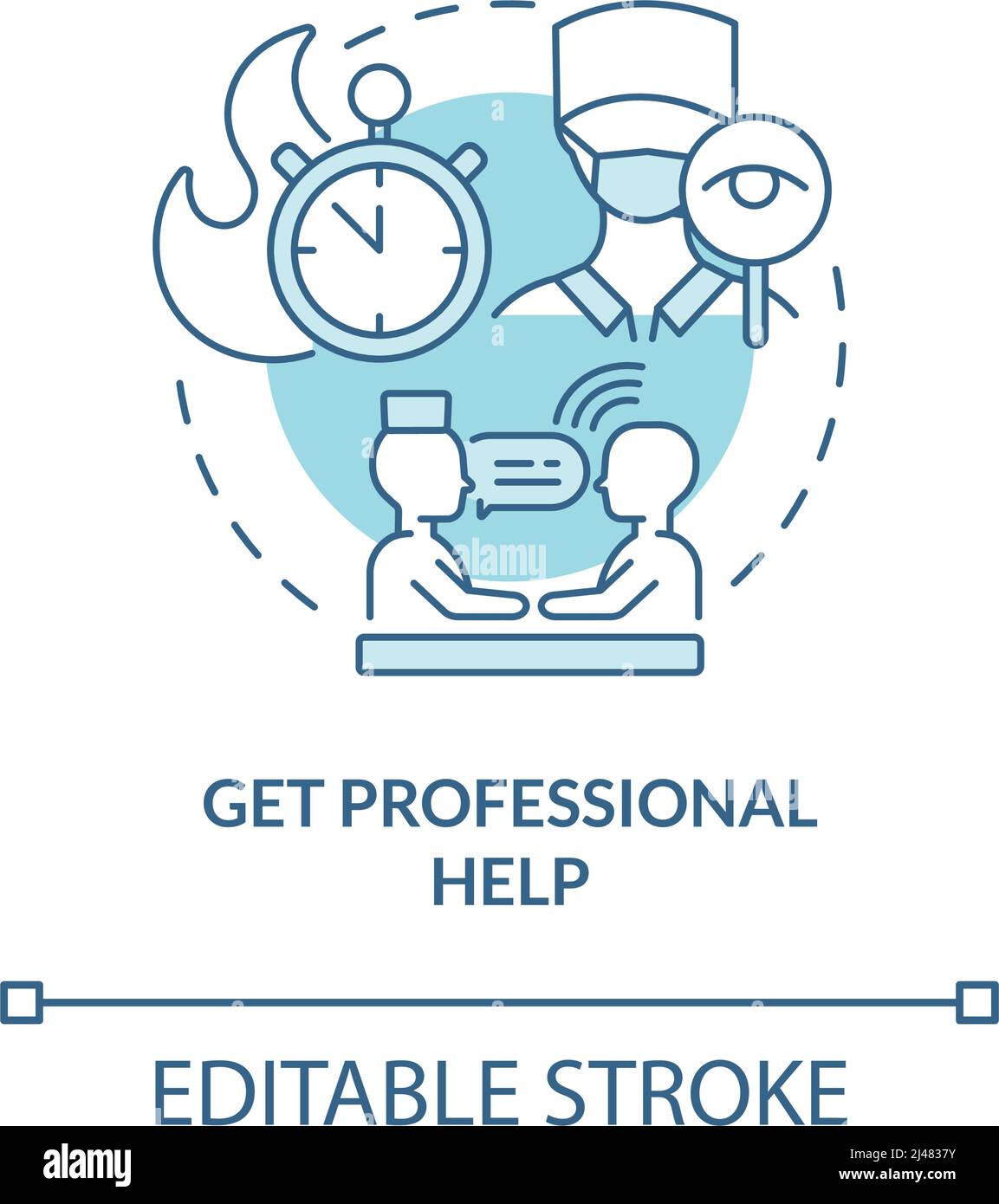 Get professional help turquoise concept icon Stock Vector Image & Art ...