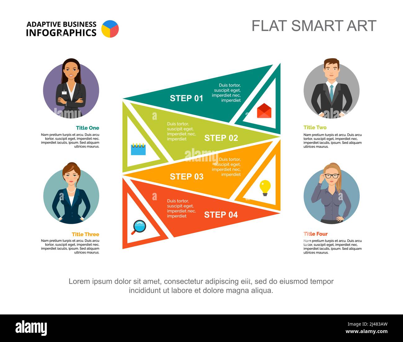 Four step chart editable template. Creative infographic design with ...