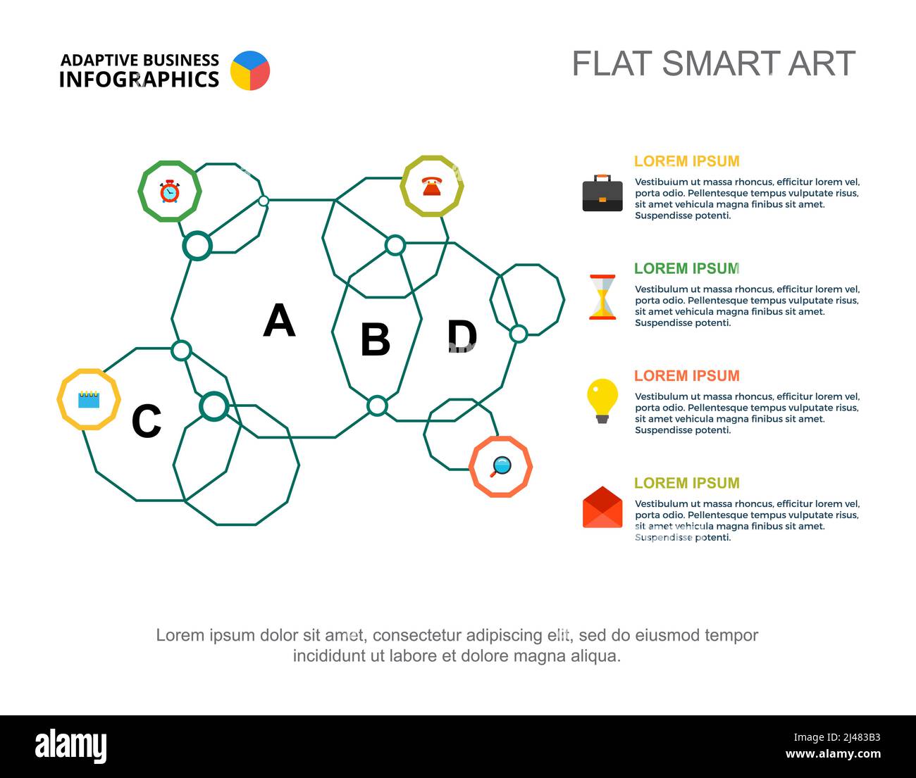 Four steps process chart template for presentation. Business data ...