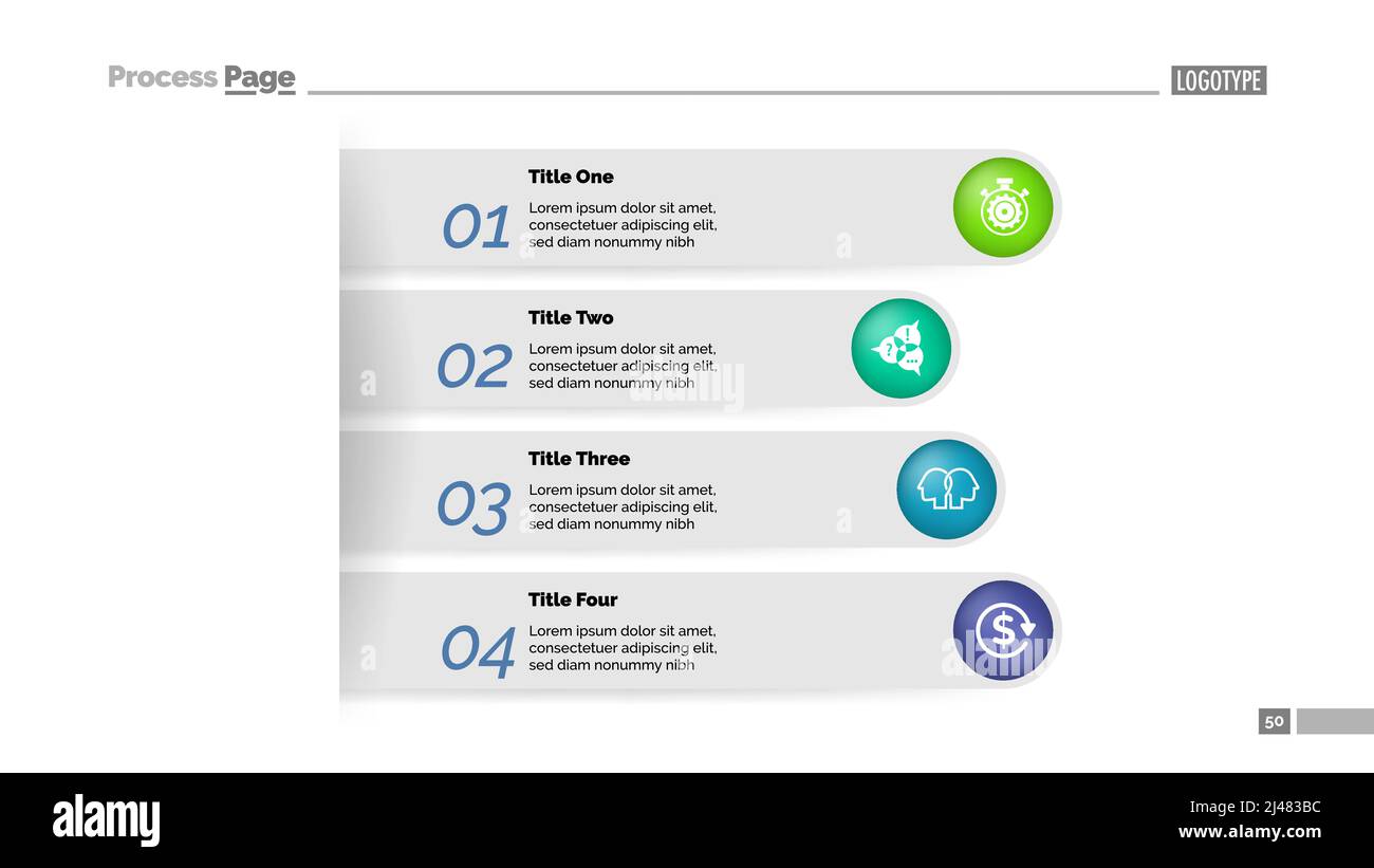 Four steps business approach process chart template. Business data ...
