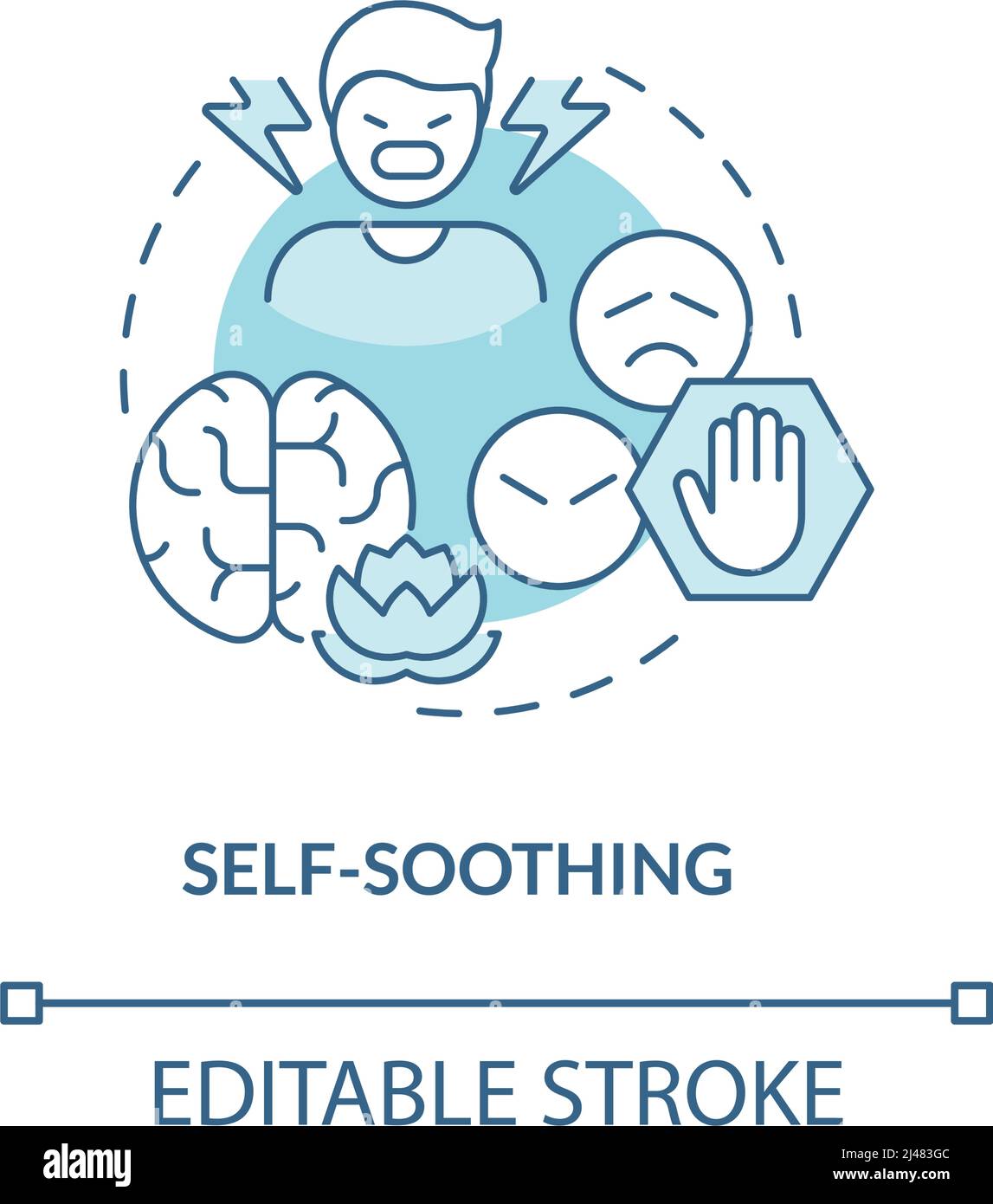 Self soothing turquoise concept icon Stock Vector Image & Art - Alamy